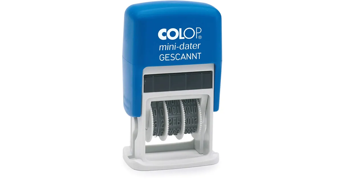 Colop S160L Mini-Datum-Stempel, Text GESCANNT, Datum Deutsch ...