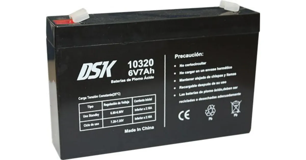 DSK 10320 - Versiegelte wiederaufladbare AGM-Bleibatterie 6V mit 7Ah ...
