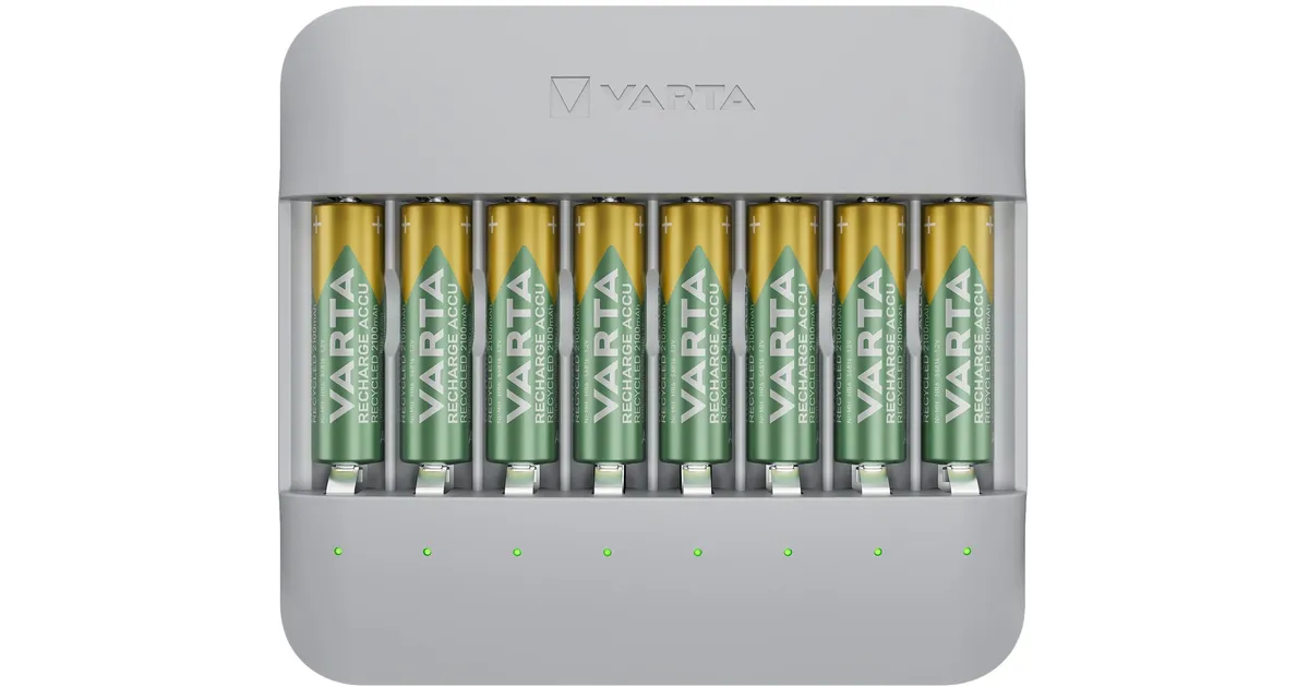 Varta Eco Charger Multi Recycled, + 8x AA 2100mAh, Batterieladegerät ...