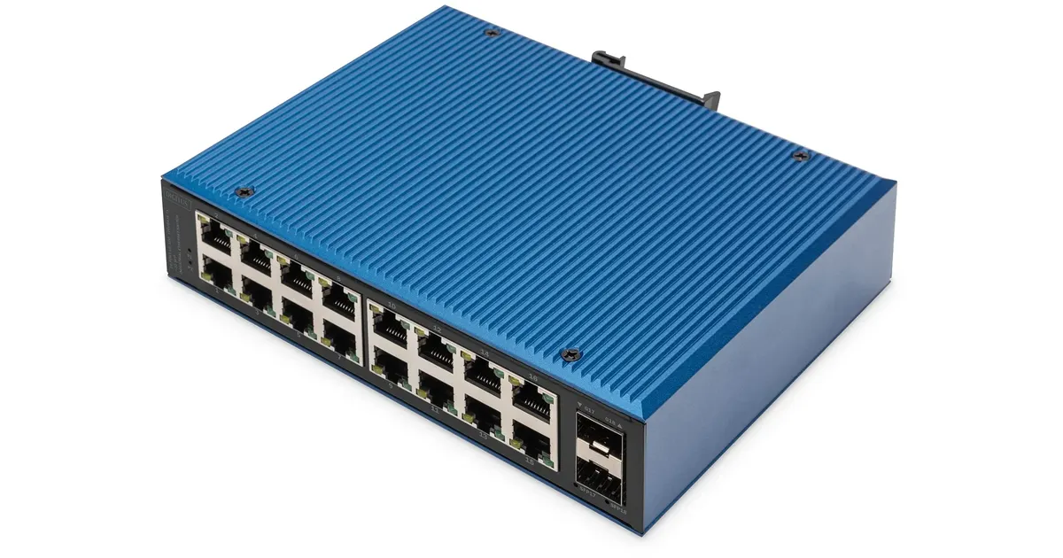 Digitus 16-port 10/100/1000BASE-TX +2G SFP Industrial Ethernet Switch ...