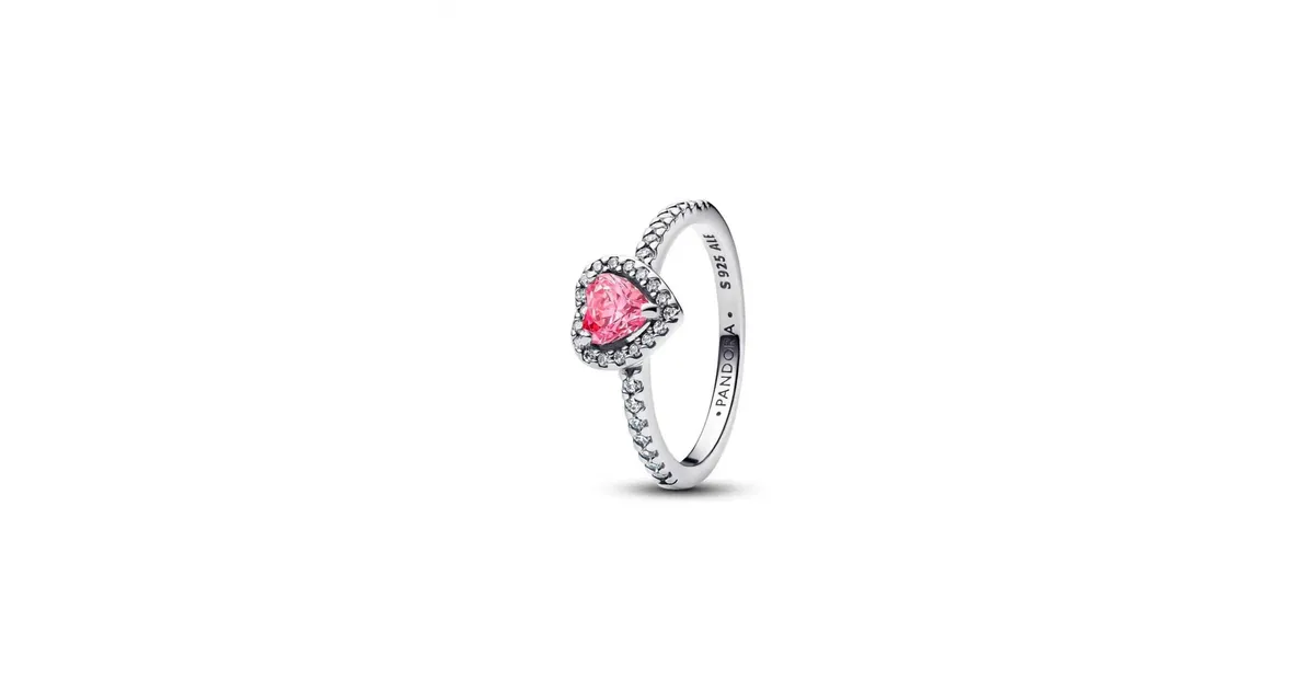 Pandora Damenring Erhabenes Herz pink 52/16,6 | juuhu.at