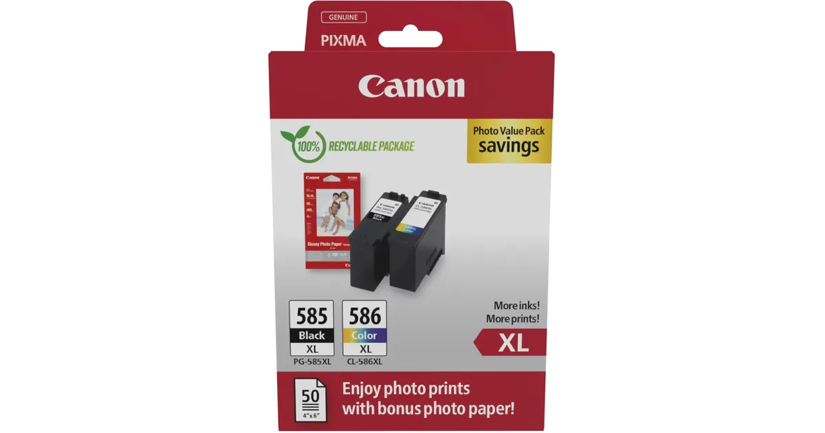 Canon Tinten 6204C005 Photo Value Pack PG-585XL + CL-586XL Doppelpack ...