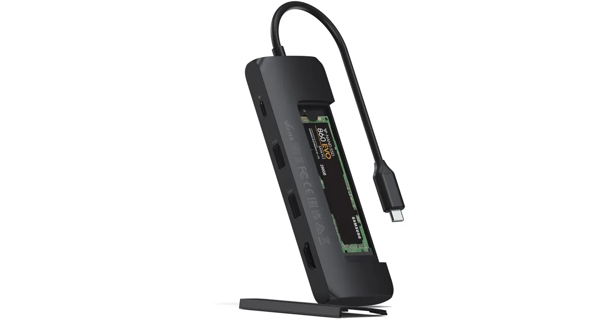 Satechi USB-C Hybrid Multiport Adapter mit SSD Steckplatz Schwarz ...