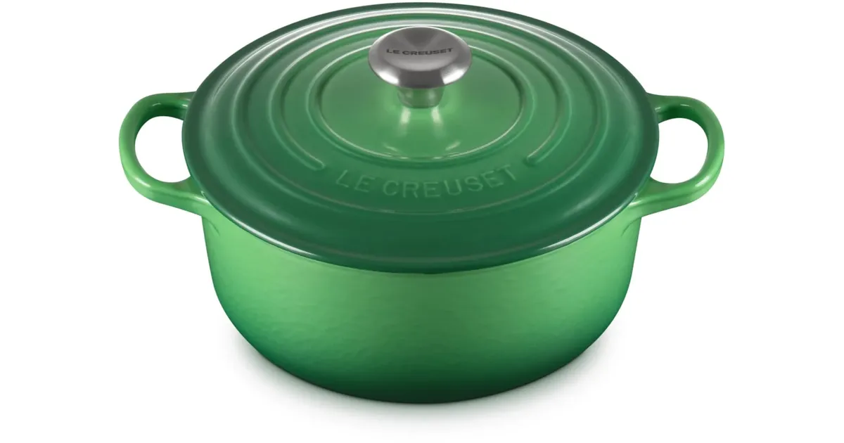 Le Creuset Signature Bräter 20 cm rund bamboo green | juuhu.at
