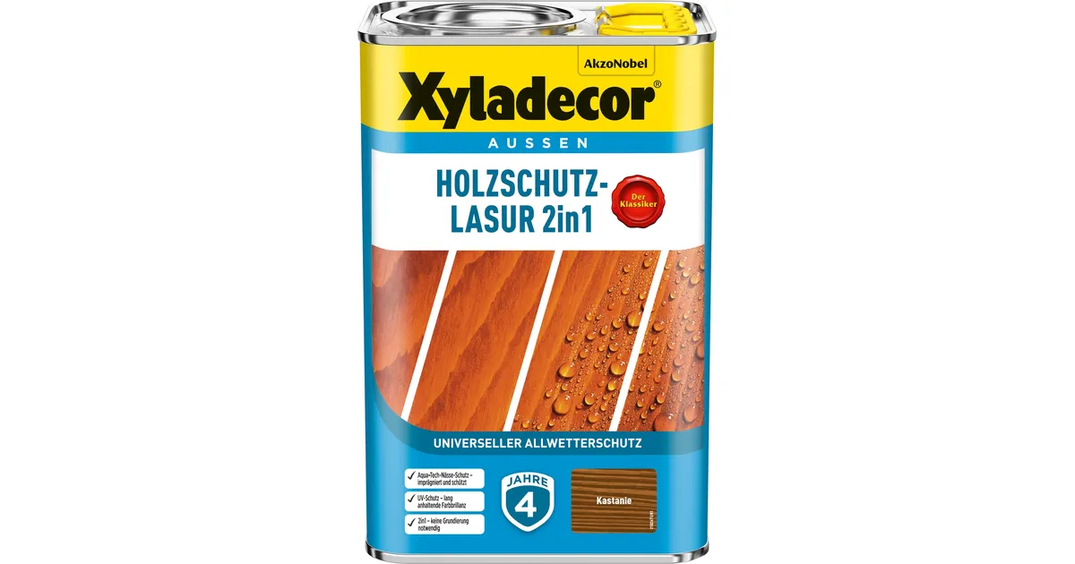 Xyladecor Holzschutz-Lasur 2 in 1 4 l kastanie matt | juuhu.at