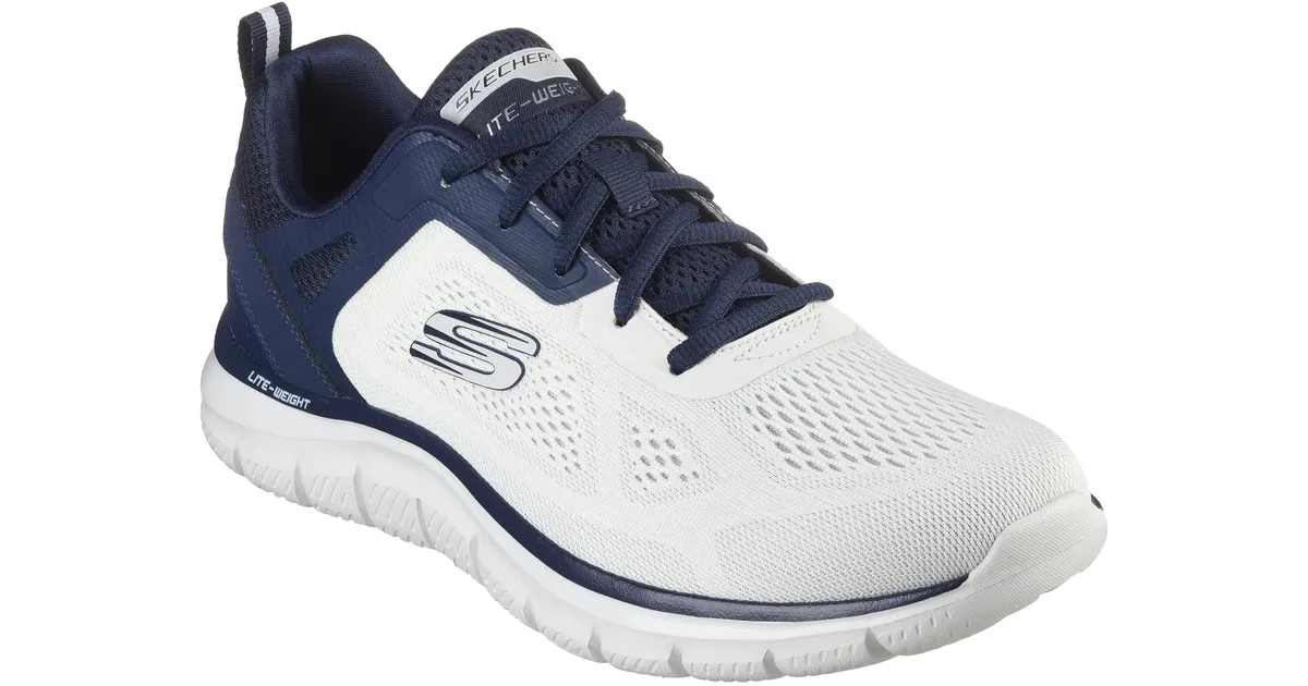 SKECHERS Track Off White Engineered Mesh / Pu / Navy Trim 46 | juuhu.at