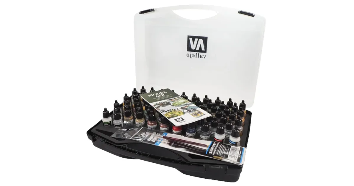 Vallejo Model Air Basic Box Set (72 Colours + 3 Brushes + Carry case ...