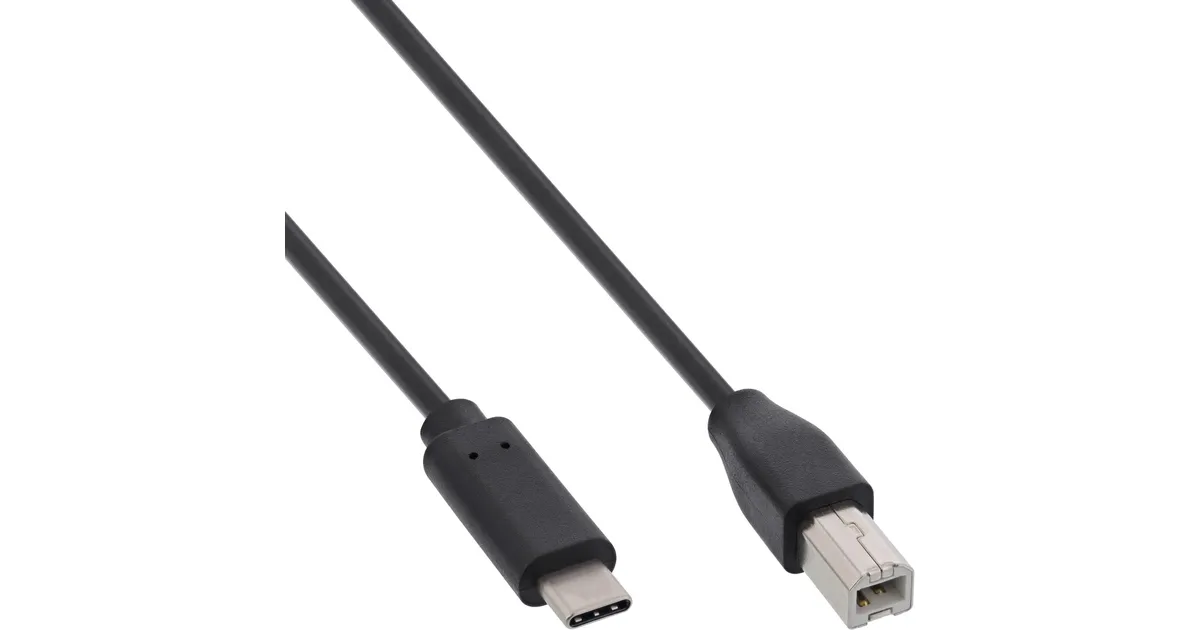 InLine USB 2.0 Kabel, Typ C Stecker an B Stecker, schwarz, 5m | juuhu.at