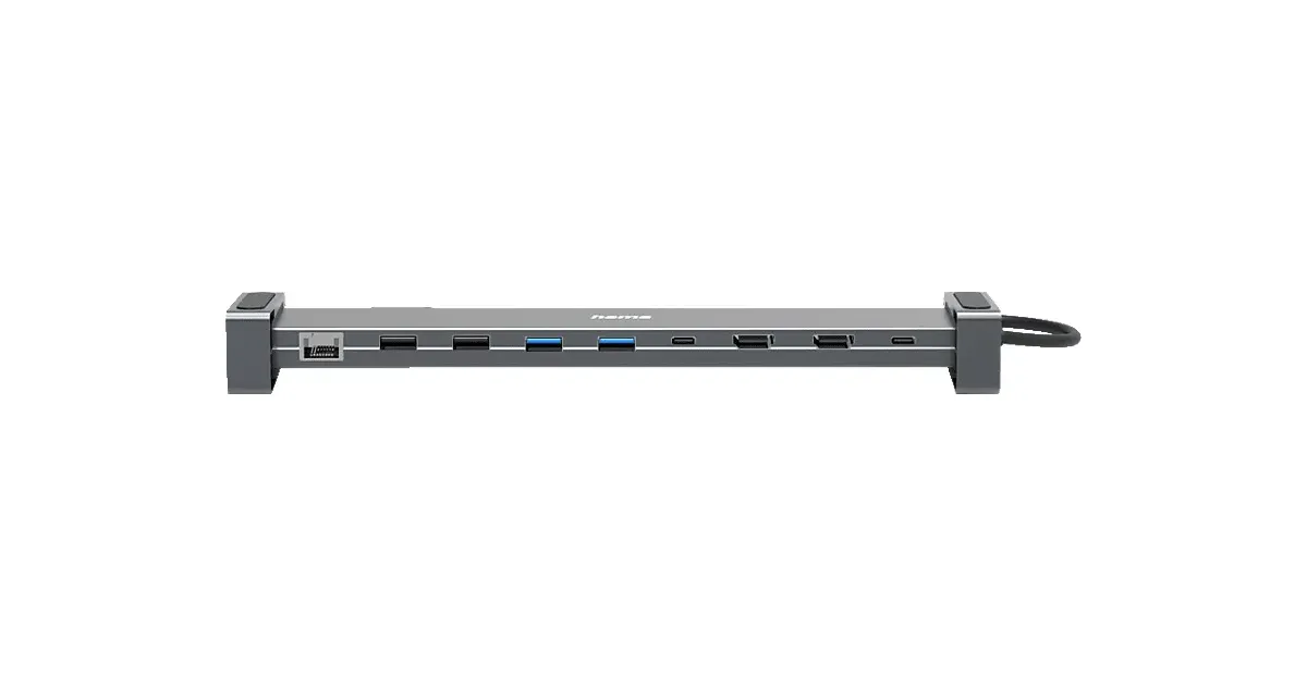 Hama USB-C-Docking-Station Connect2Office Basic V2, Standfüße, 9 Ports ...