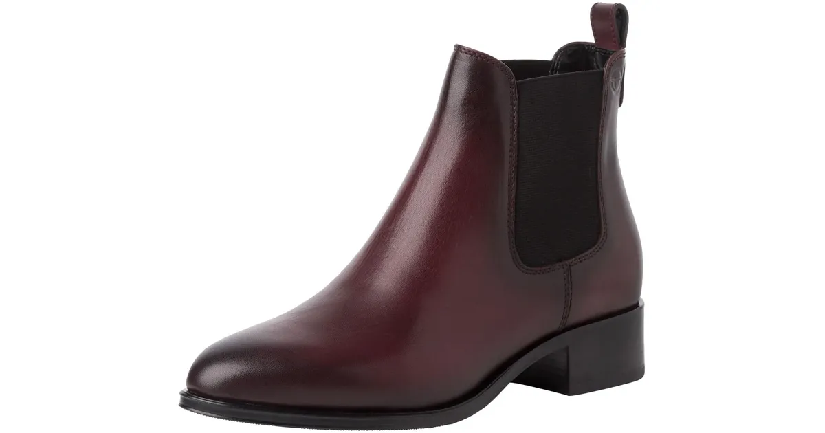 TAMARIS Damen Chelsea Leder bequem; MERLOT, EU 39 | juuhu.at