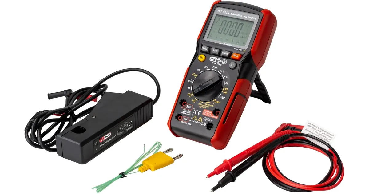 KS Tools Digital Multimeter inkl. Prüfspitzen mit integriertem ...