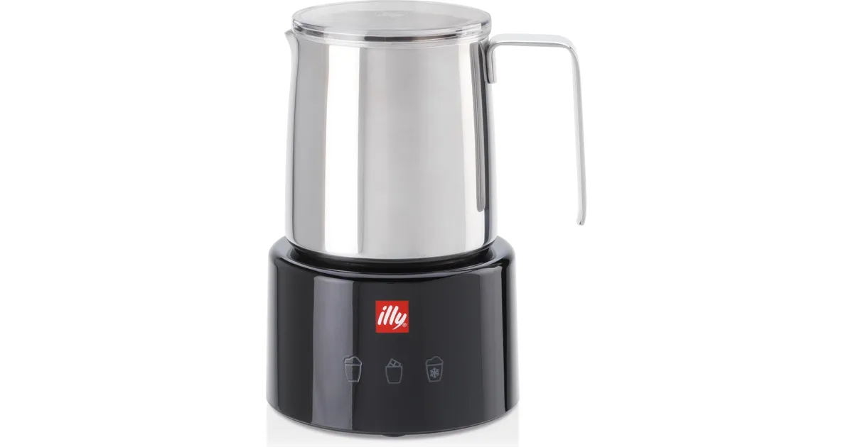 illy - Melkschuimer zwart/RVS, Milchaufschäumer, Schwarz | juuhu.at