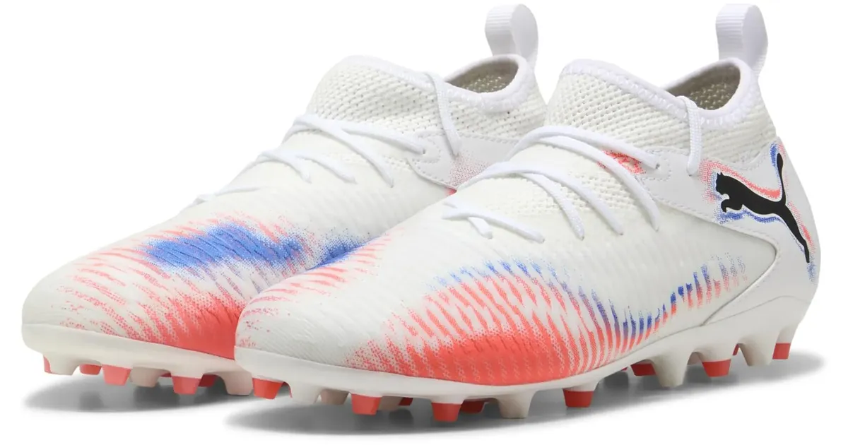Puma Future 8 Match MG Kinder Puma White/Puma Black/Glowing Red 34 ...